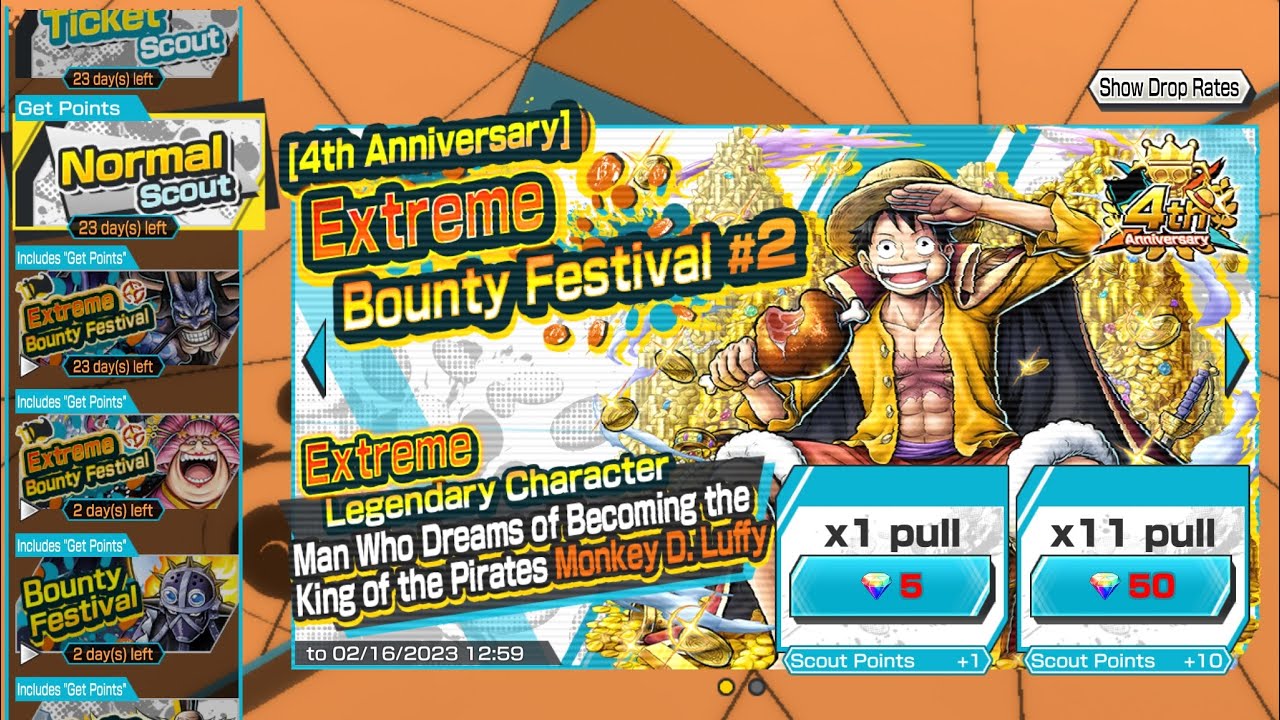 One piece bounty rush Ex Luffy banner trying to pull - YouTube