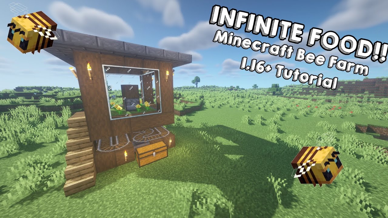 How To Make A Easy Automatic Bee Farm || INFINITE FOOD || Minecraft 1 ...