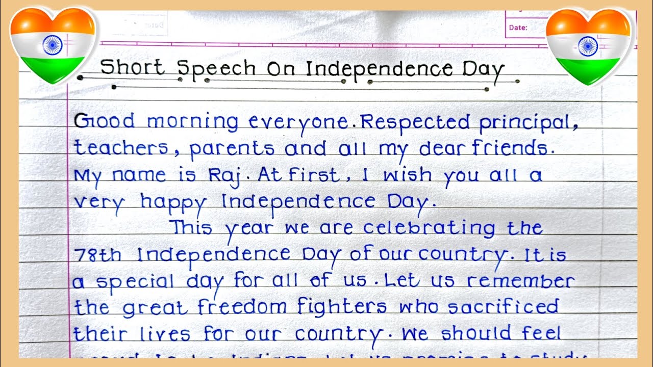 Short Speech on Independence day 2024|| 15 August short speech for ...