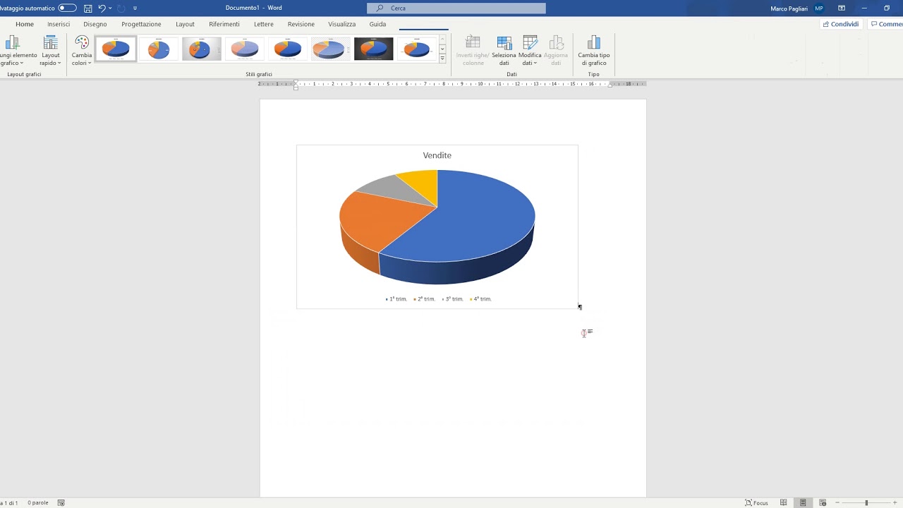 Inserimento di un grafico in Word - YouTube