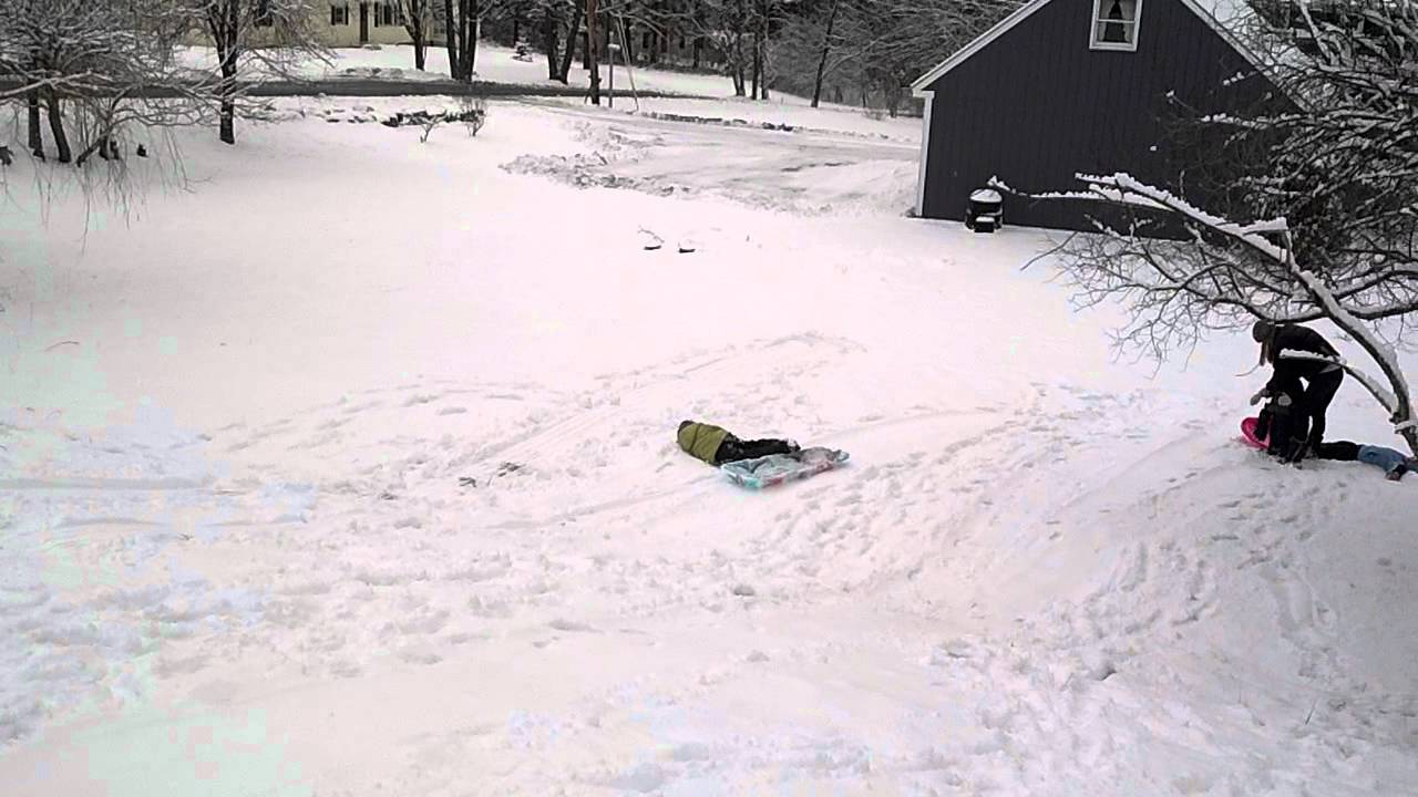 Sledding in Meriden NH. - YouTube