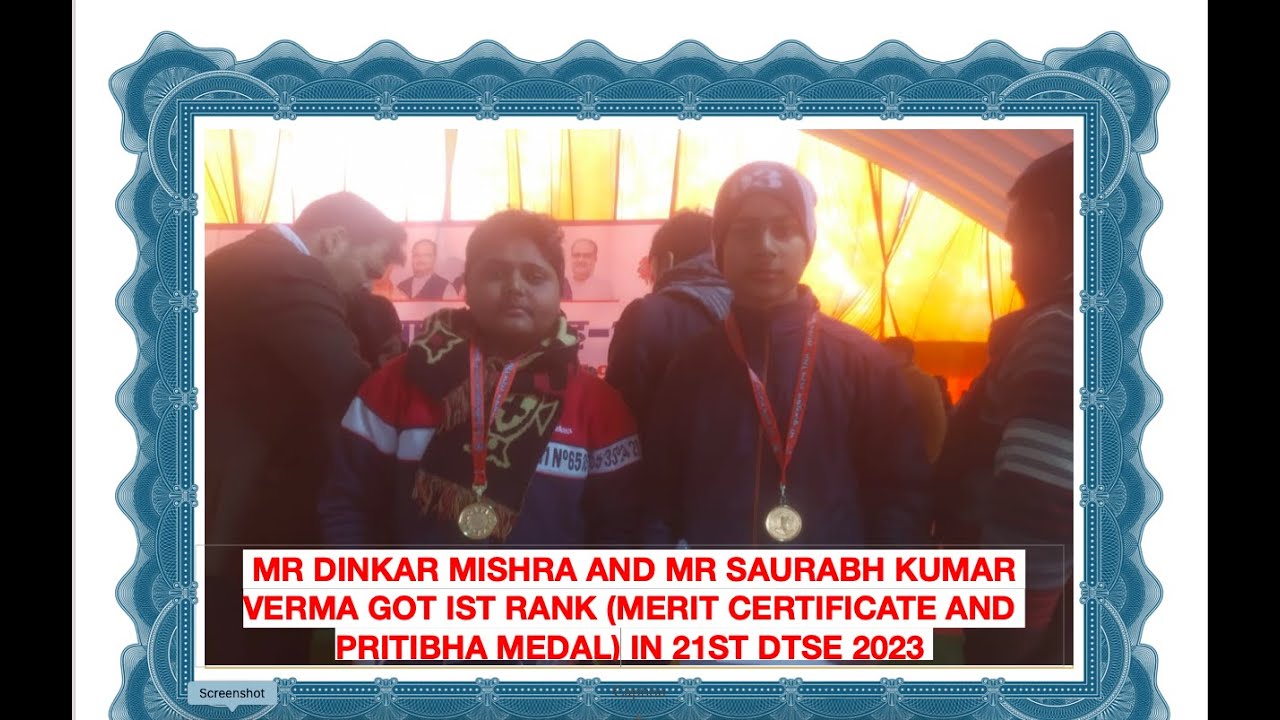 MR DINKAR MISHRA AND MR SAURABH KUMAR VERMA GOT IST RANK IN 21ST DTSE 2023 FROM JNV BAHRAICH ...