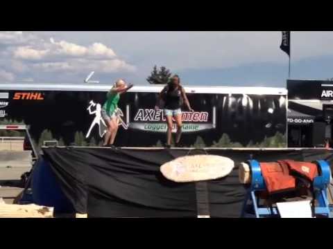 Ax Women Loggers of Maine - log rolling - YouTube