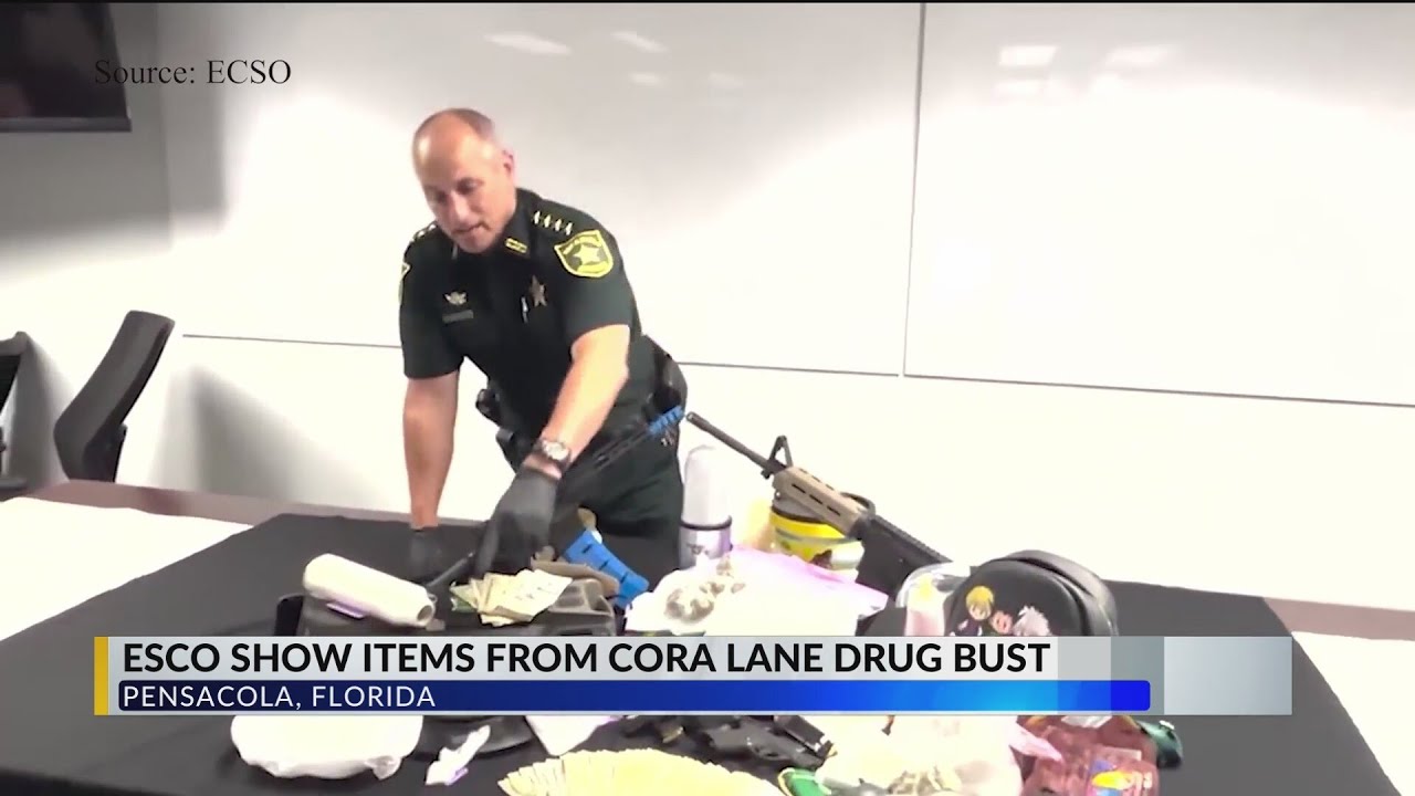 Sheriff shows items from recent drug bust - YouTube