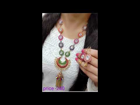 Alloy silver jewel set (multicolor)