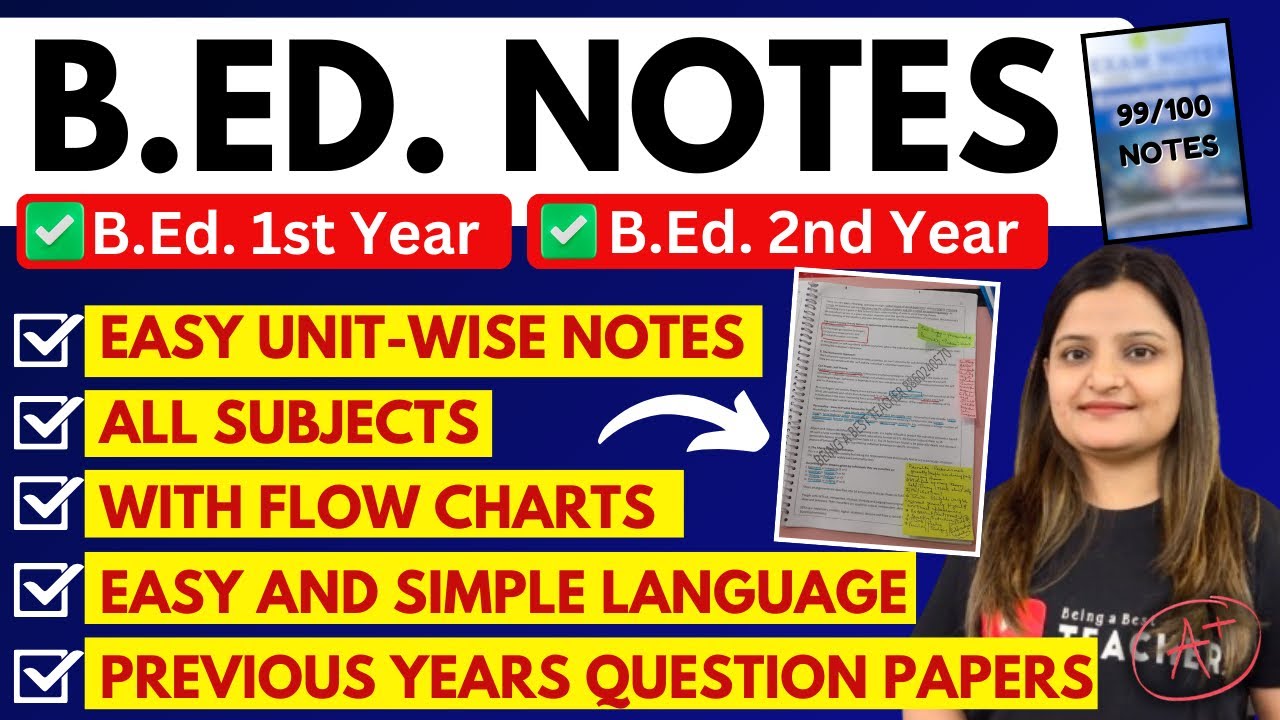 B.ED. NOTES - 1st & 2nd Year for All Subjects | English & Hindi Medium ...