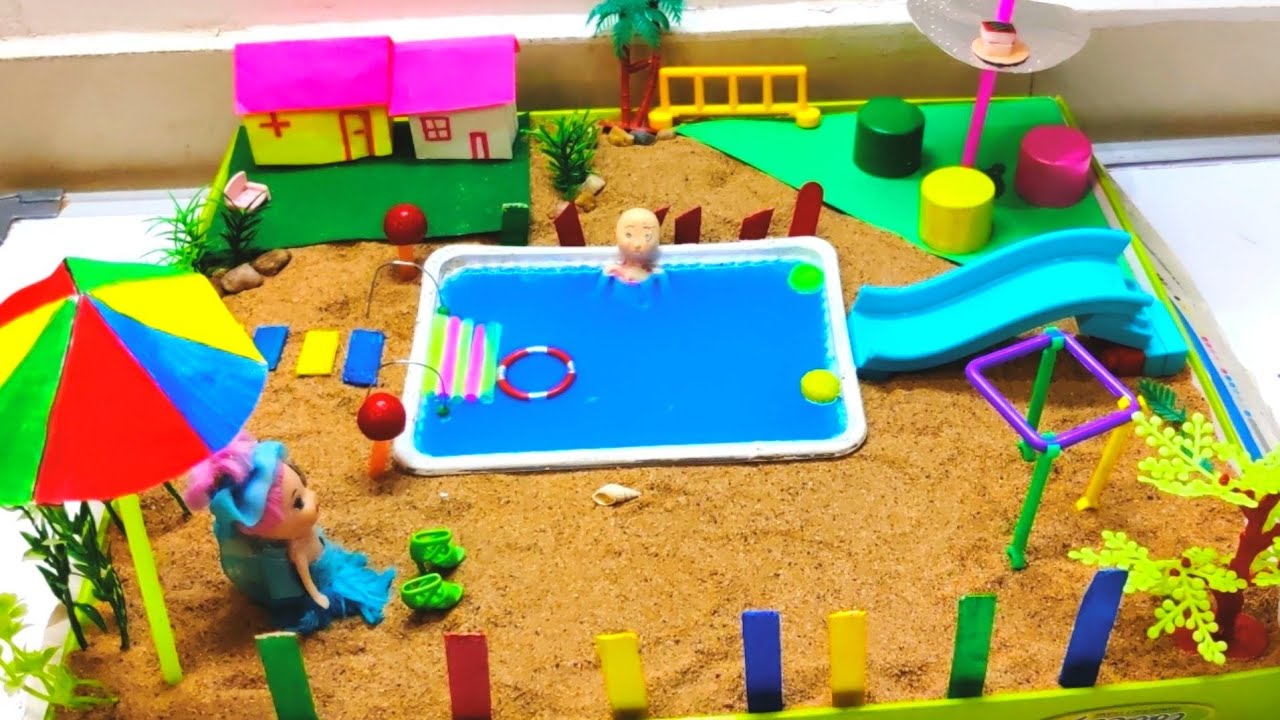 How to make diy miniature swiming pool at home||diy best out of waste ...