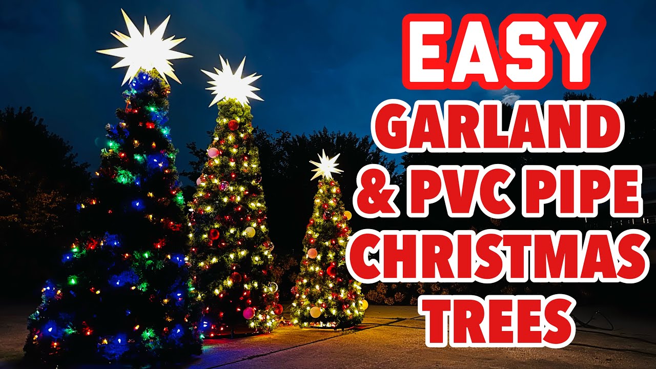 PVC & Garland Christmas Trees: Budget Friendly & Easy Tutorial! - YouTube
