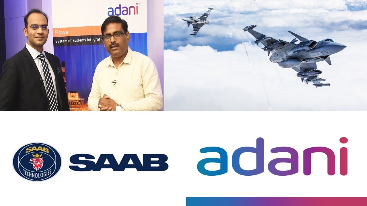 SAAB Partners With Adani Group For Joint Production of Single Engine Fighter Jet Gripen E - YouTube