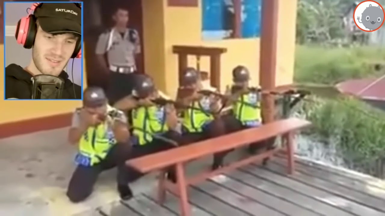 Pewdiepie React Meme Polisi Indonesia Nembak - YouTube