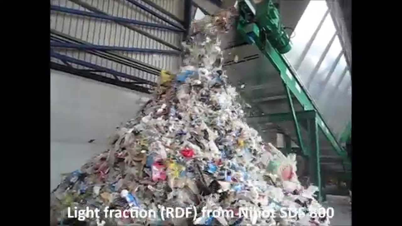 Nihot Recycling SDS 800 producing coarse RDF - YouTube