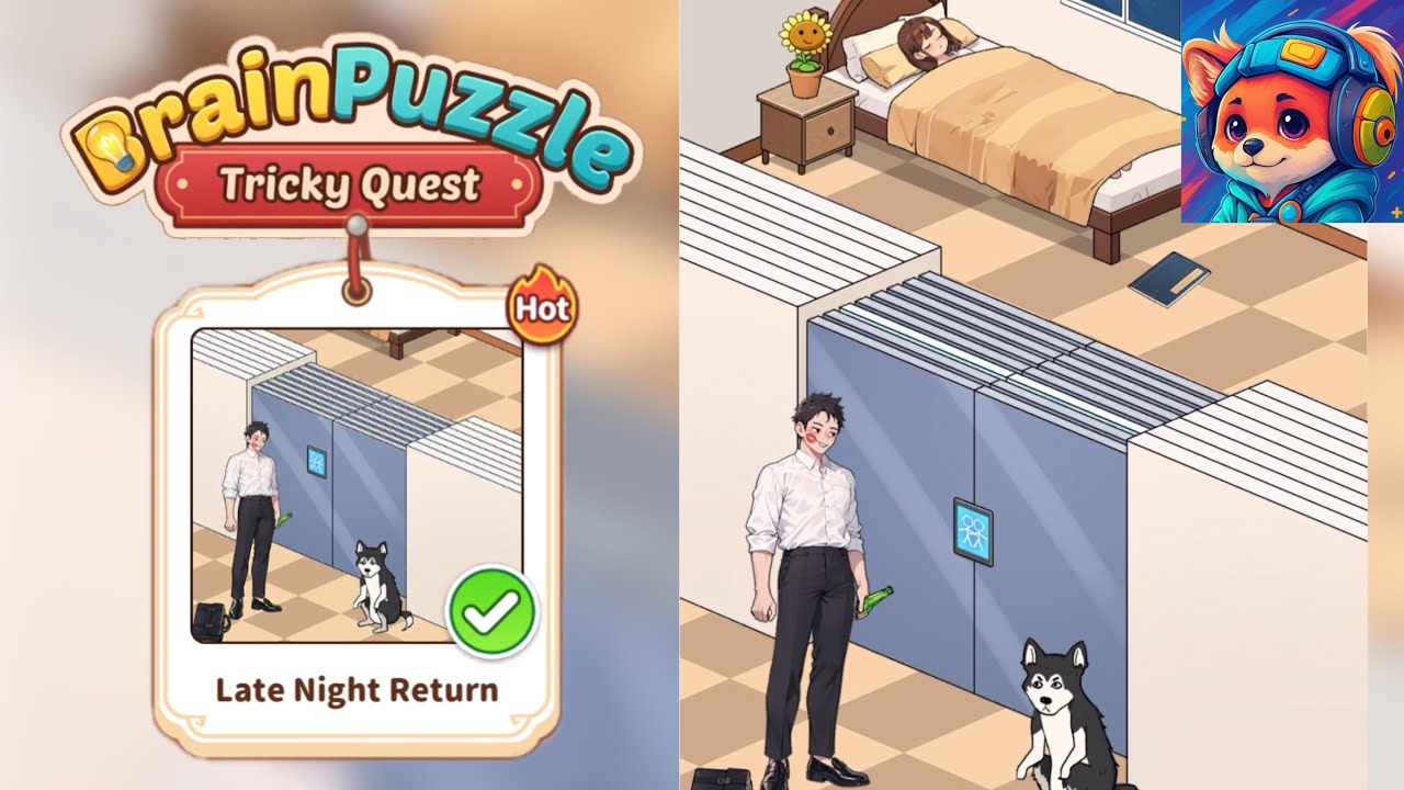 Brain Puzzle Tricky Quest Level 104 late night return | help the man ...