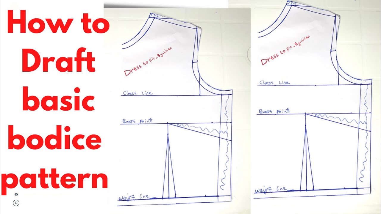 HOW TO DRAFT BASIC BODICE PATTERN (DETAILED) for beginners - YouTube