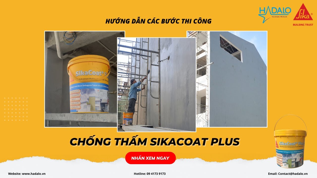 Thi công vật liệu chống thấm SikaCoat Plus Trương Văn Bang Quận 2 - YouTube