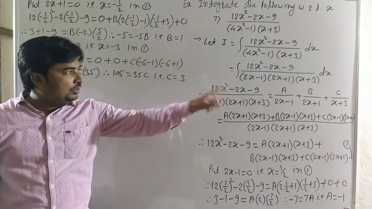 Lec53 Integration : Integration by Partial Fraction, three linear ...