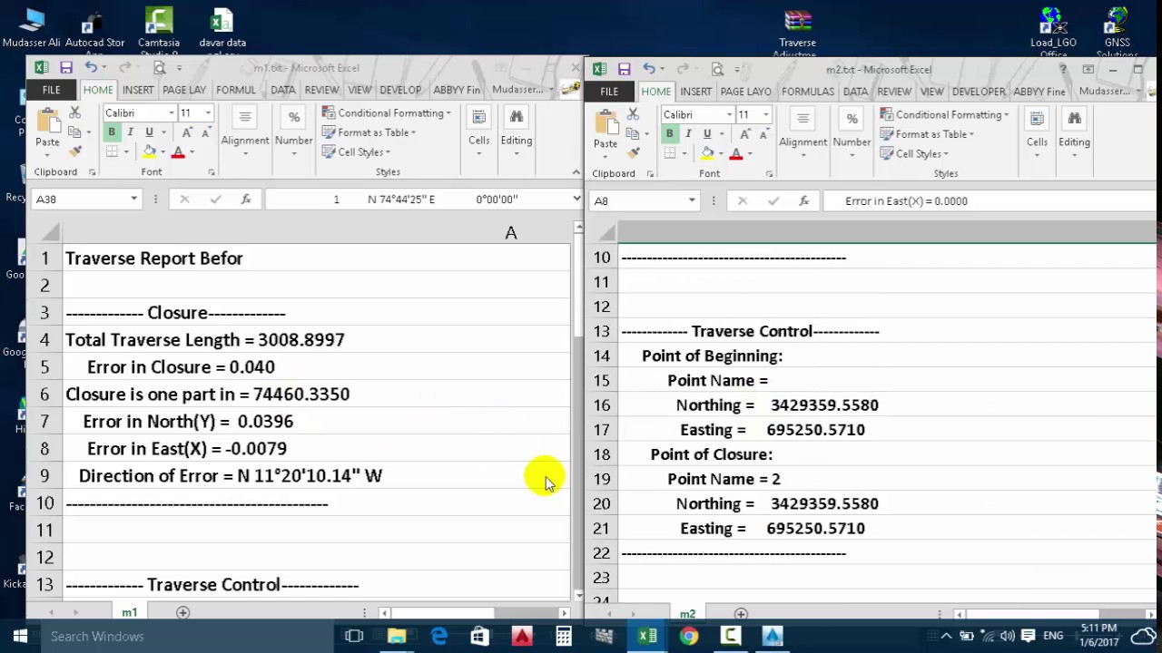 Traverse in Excel Part4 - YouTube