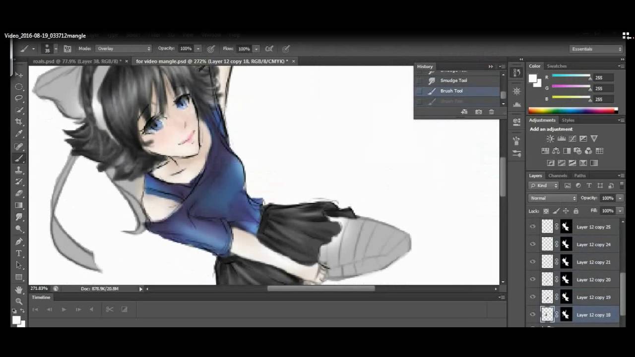 speed drawing (my OC Mangle) - YouTube
