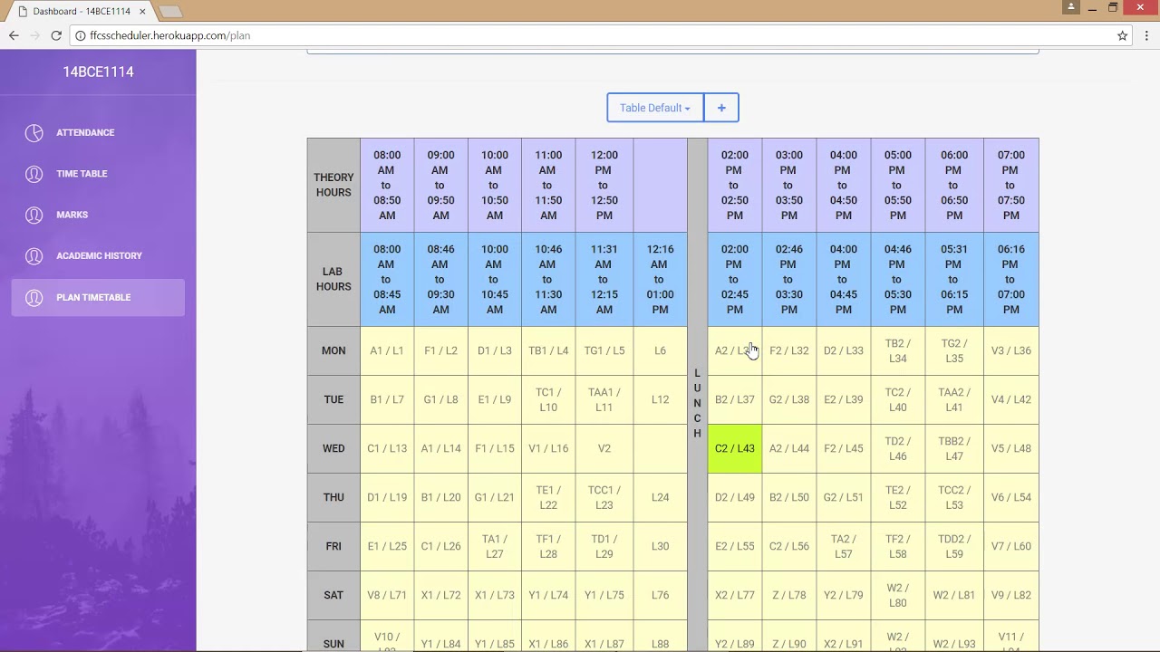 FFCS Scheduler - YouTube
