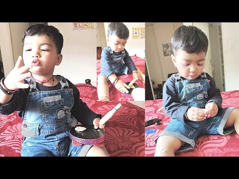 Little Baby making Roti | Roti making video | Kids cooking | cute ...
