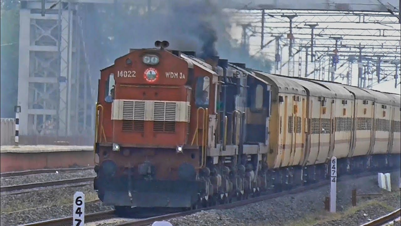 16734 Okha Rameshwaram Express with Twin's Maula Ali 14022 + 14032 WDM ...