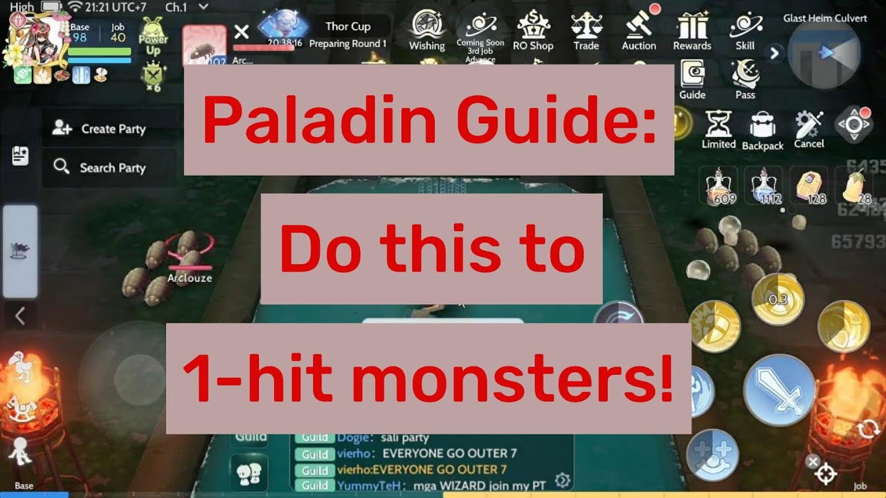RAGNAROK ORIGIN - PALADIN FARM GUIDE - 1 HIT MONSTER - ARCLOUZE - YouTube
