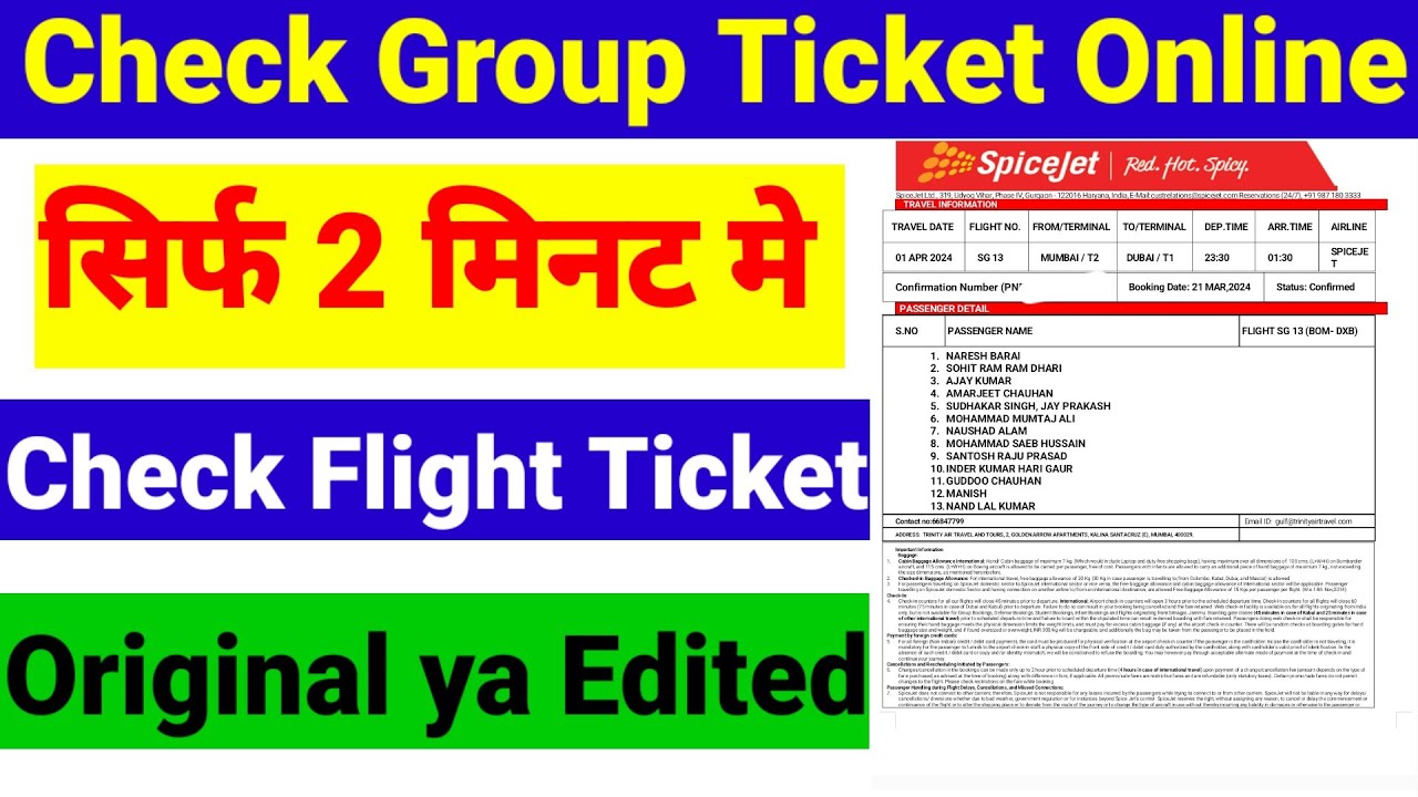 flight ka ticket kaise check kare | how to check flight ticket | group ...