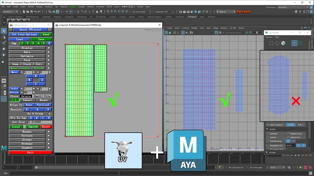 Maya教学：拉直UV技巧丨Straighten tools 和 UVlayout的应用 - YouTube