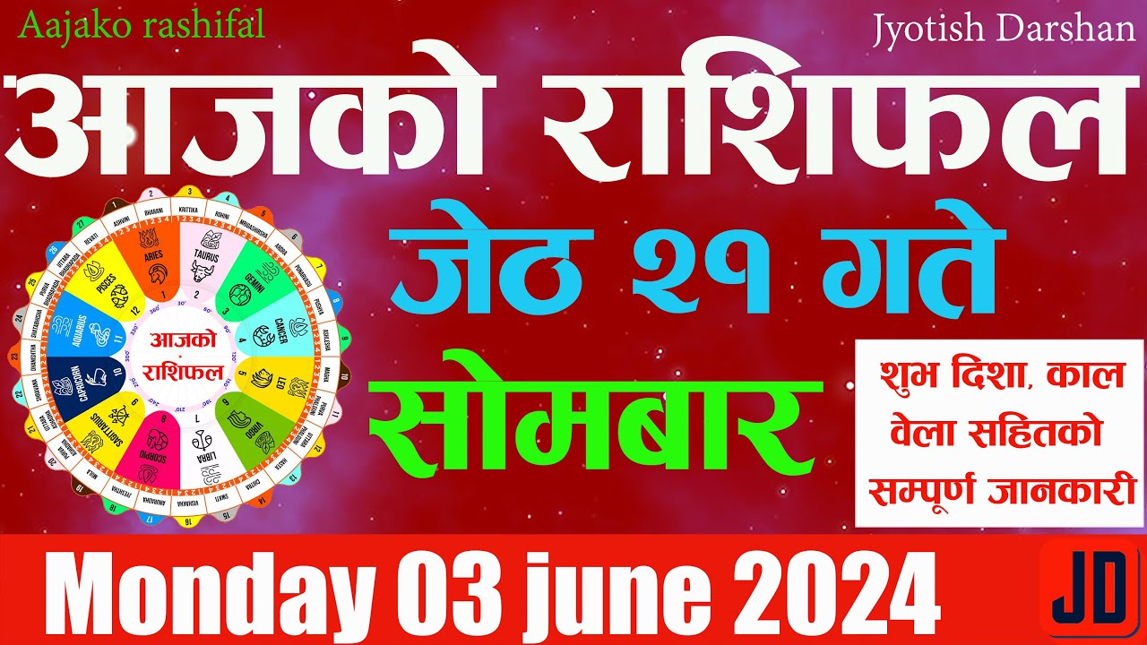 आजको राशिफल / Aajako Rashifal / 21 Jestha 2081 | 03 June 2024 Today ...