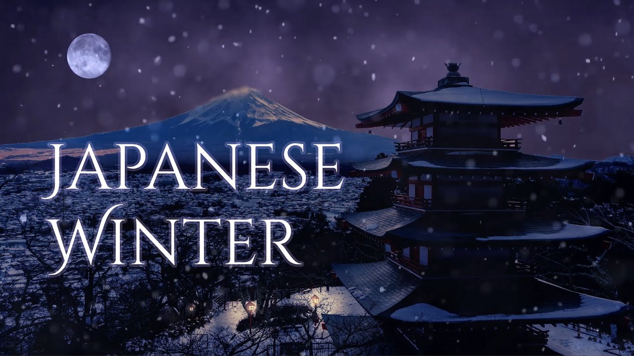 Japanese Winter Ambience and Music | ambience of winter in Japan with ...