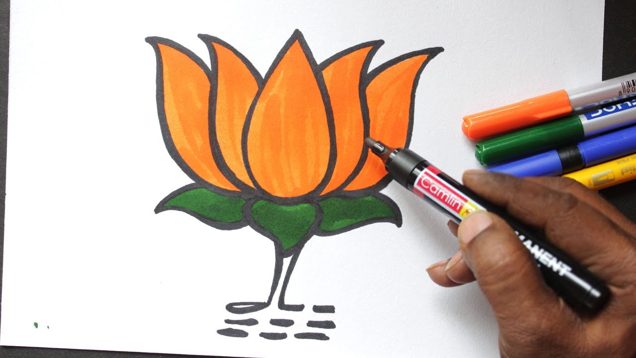How to Draw BJP logo BJP Political Party india - YouTube