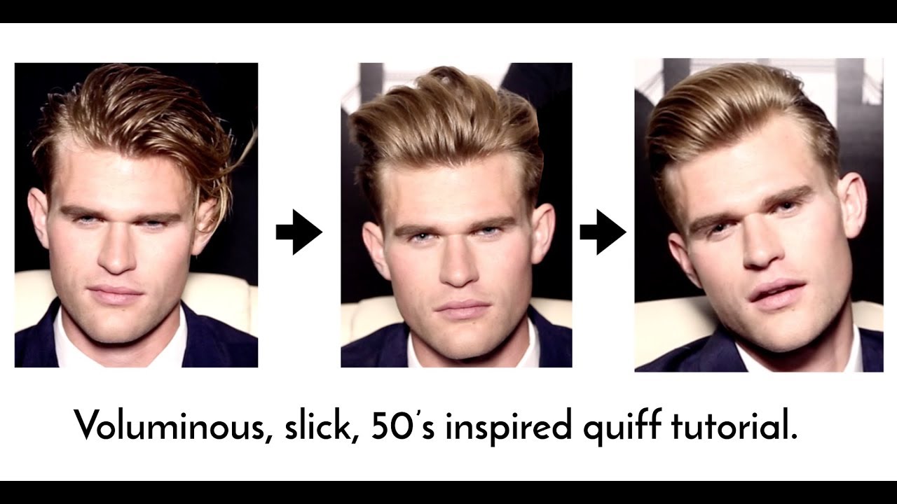 MEN'S EASY VOLUMINOUS SMOOTH QUIFF/POMPADOUR HAIR TUTORIAL 2019 - YouTube