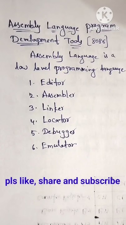 Assembly language program development tools ll short ll 8086 microprocessors ll - YouTube