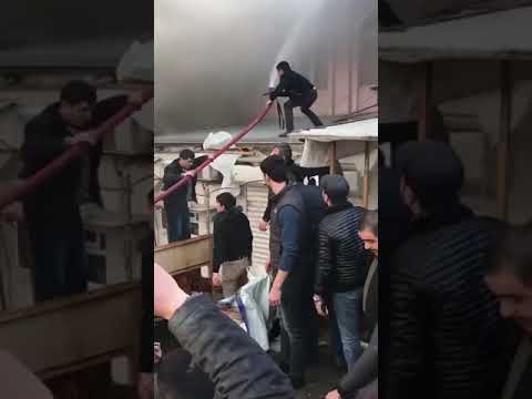 Diqlas ticarət mərkəzindəki yanğın