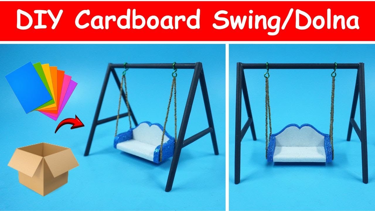 How to Make Swing by Cardboard | DIY Cardboard Dolna - YouTube