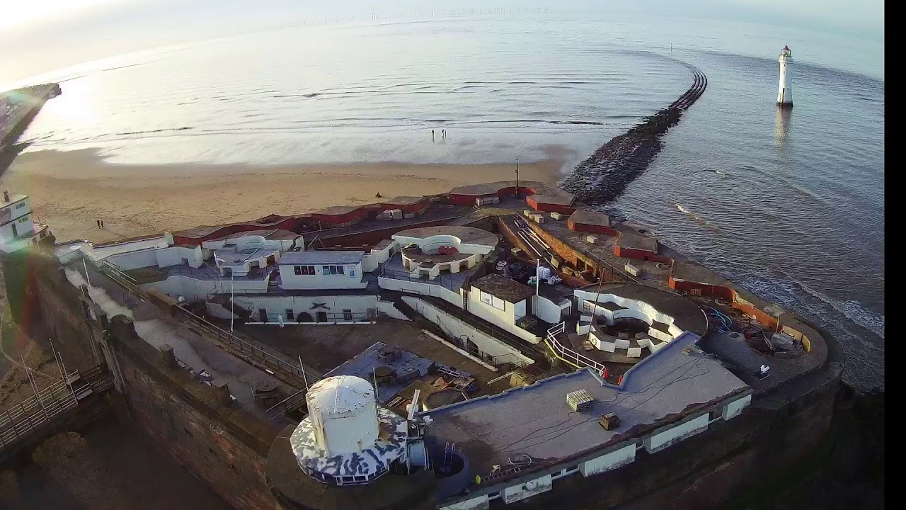 New Brighton fort perch rock by Hubsan 501S Drone - YouTube