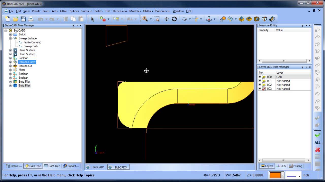 BobCAD CAM V27 CAD Tree Rollback - YouTube