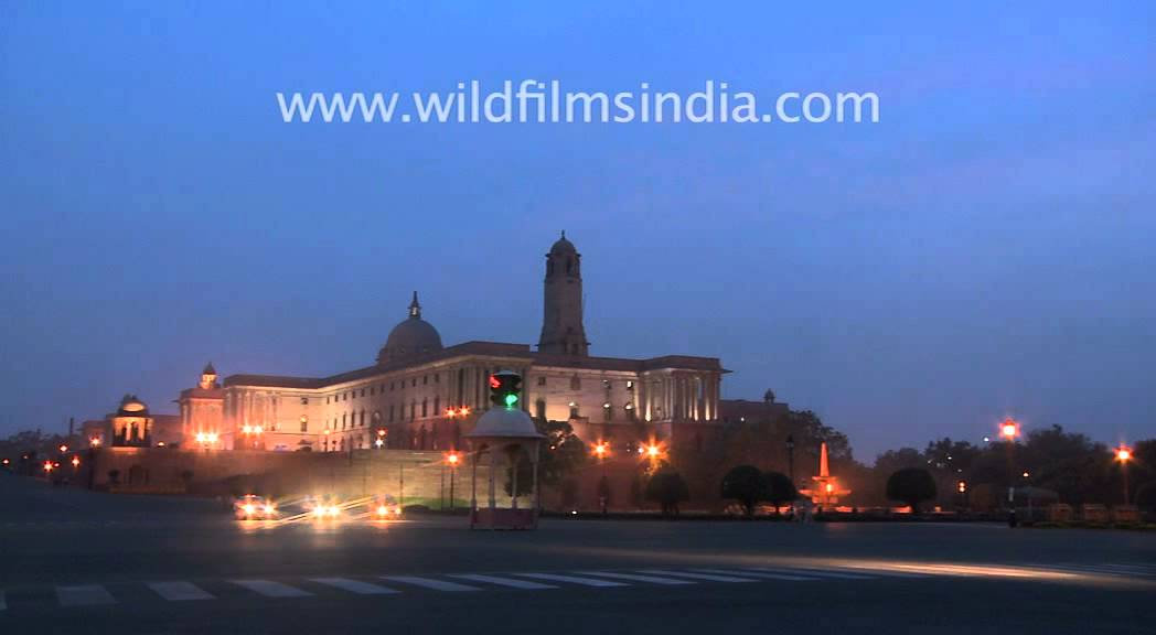 South Block at dusk: Indian military headquarters - YouTube