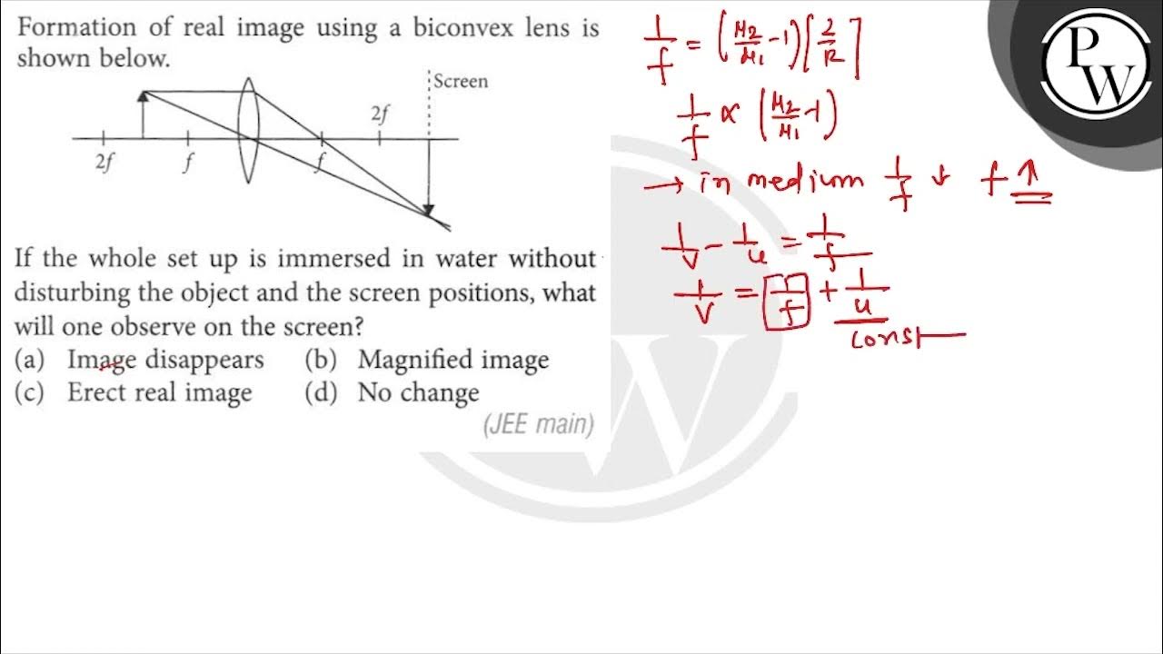 Formation of real image using a biconvex lens is shown below. \( \m... - YouTube