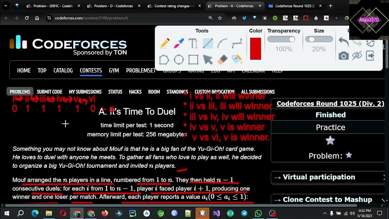 A. It's Time To Duel | Codeforces Round 1025 (Div. 2) | CP in Bangla | Java solution - YouTube