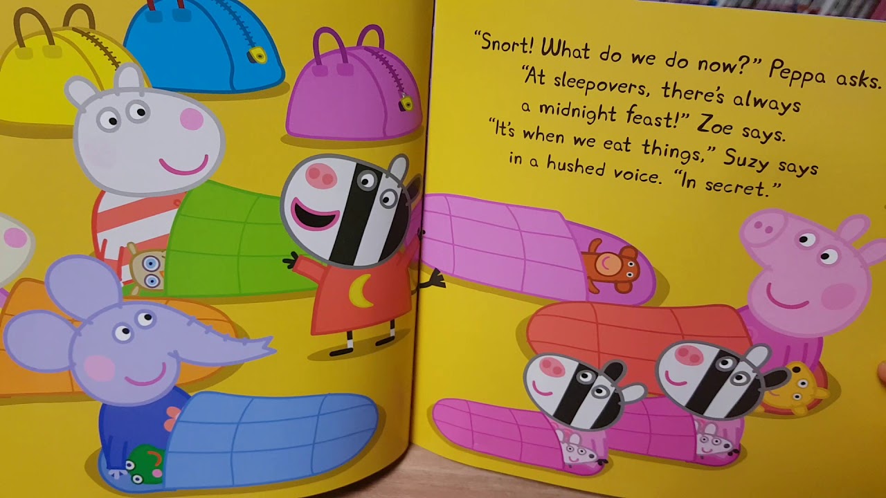 라임 스토리 /Peppa Pig book/Peppa's first sleepover - YouTube