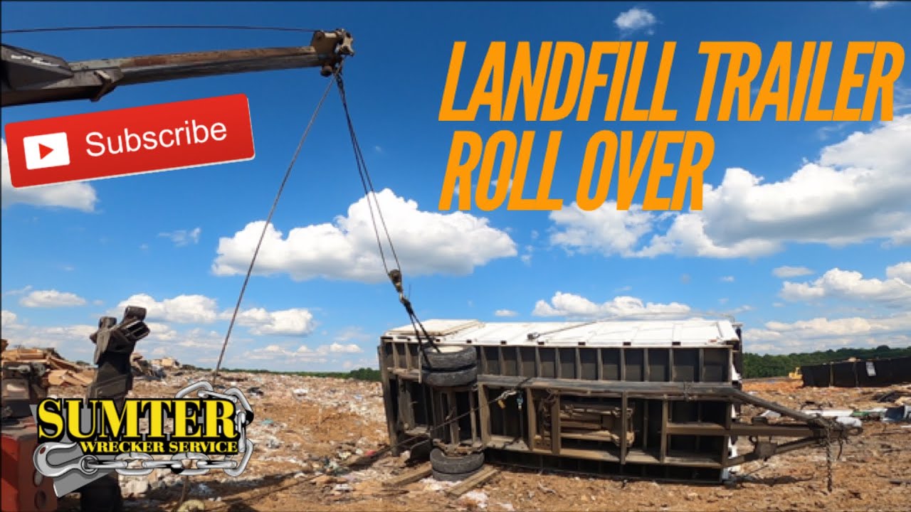 Landfill Trailer Roll Over - YouTube