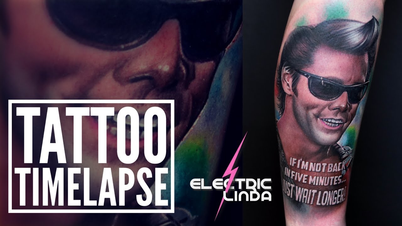 Tattoo Time-lapse (Jim Carrey - Ace Ventura - Portrait) by Electric ...