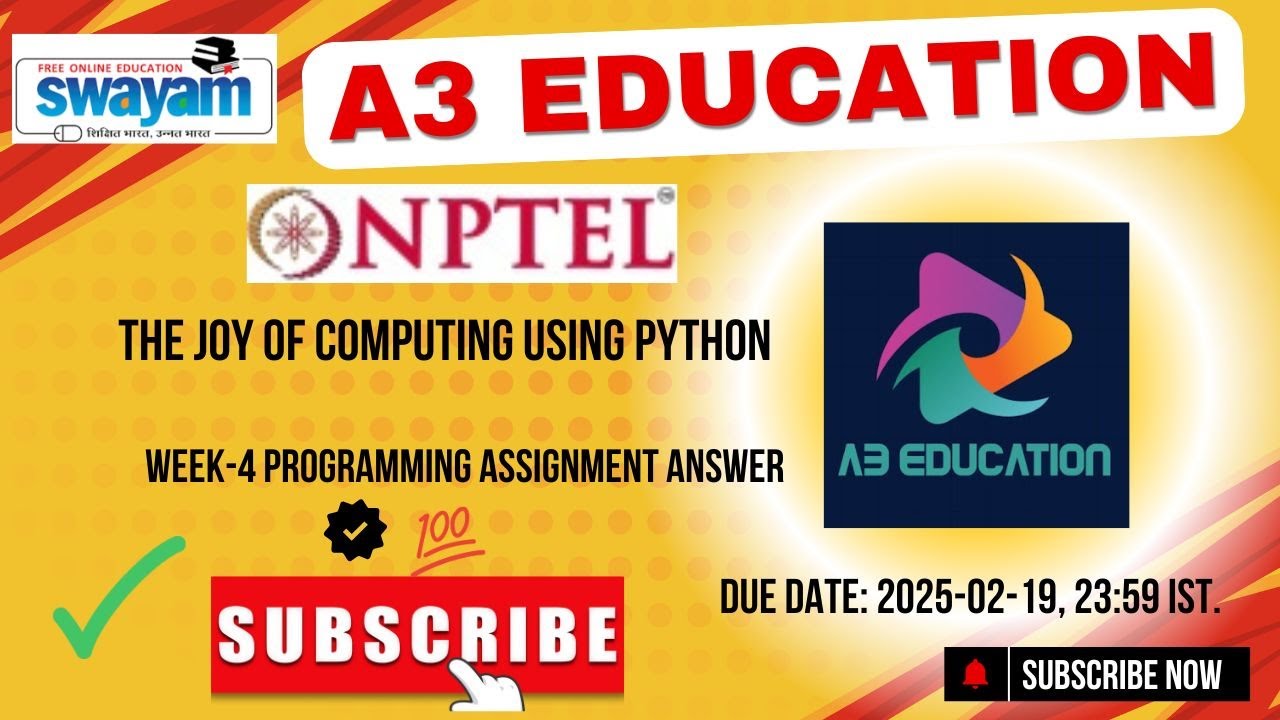 Nptel The Joy Of Computing Using Python Week 4 Programming Assignment Answers Solution 2025