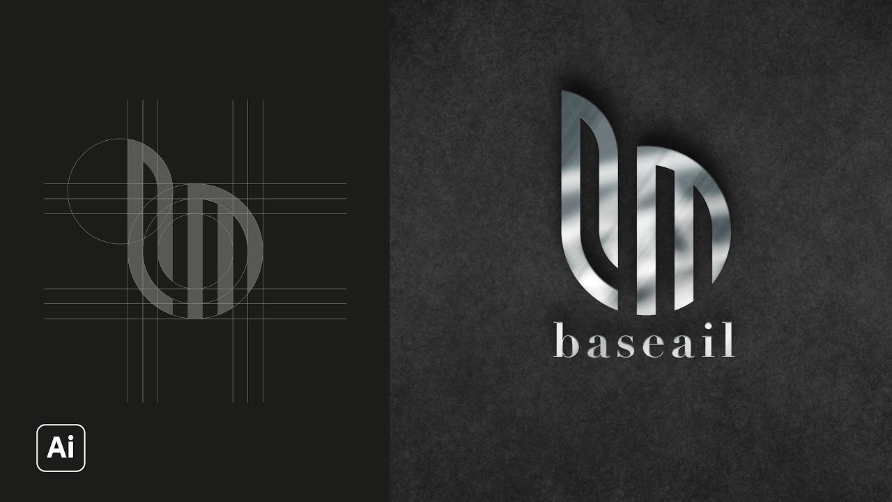 Grid Letter LOGO Design | bm Logo Design - YouTube