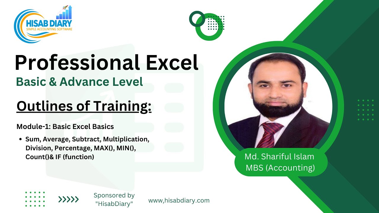 Basic Excel Training_Part-A | Md. Shariful Islam | Hisabdiary ...
