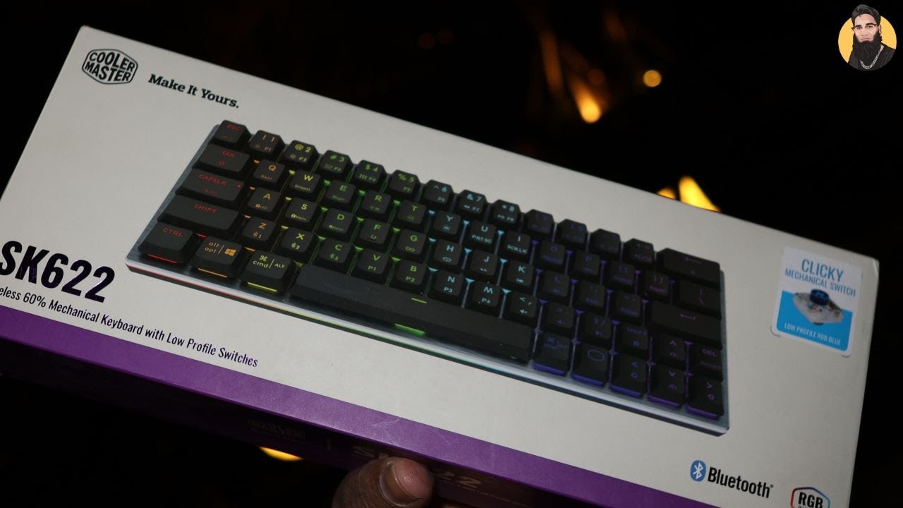 Cooler Master SK622 60% Bluetooth Low Profile Mechanical Clicky Blue ...
