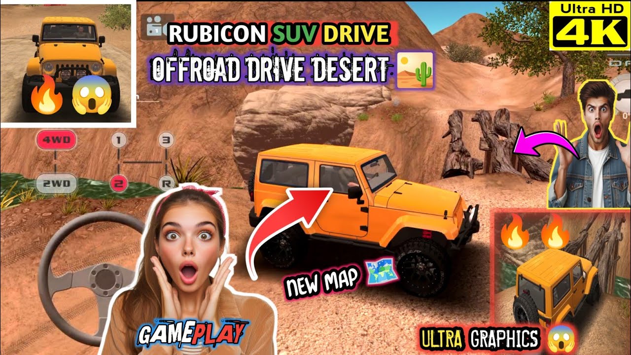RUBICON SUV || OFFROAD DRIVE DESERT 🏜️ HIGH GRAPHICS || NEW MAP ...