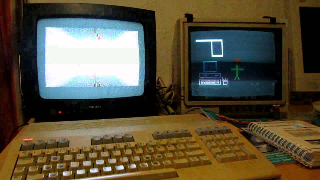 Commodore C128 Dual Monitor Demo - YouTube