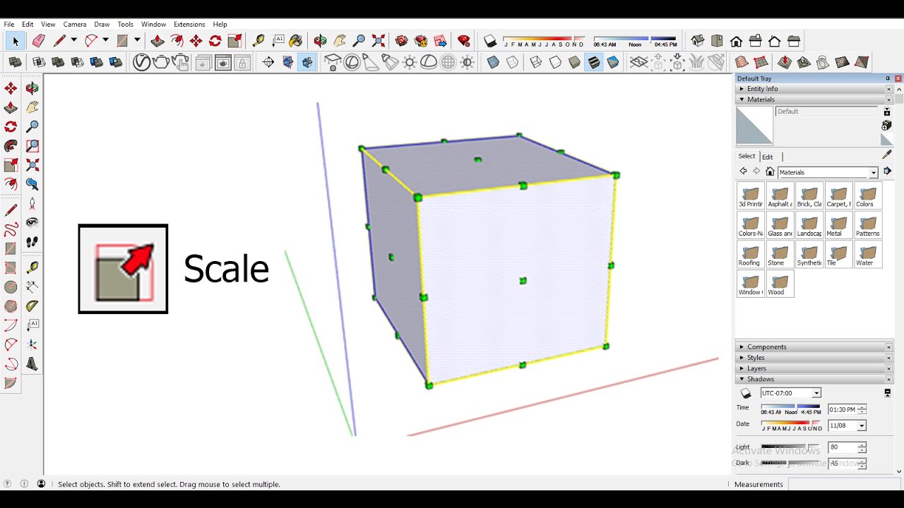 003 scale tool in sketchUp - YouTube