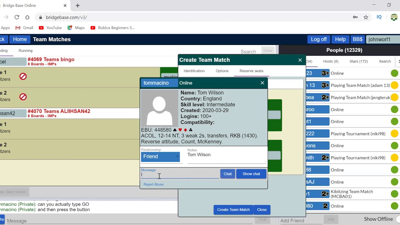 Setting up a bridge team match for the 2nd half...6th June 2020 - YouTube